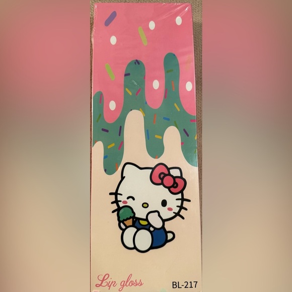 Makeup | Hello Kitty Lip Gloss With Pink Drip Design | Poshmark